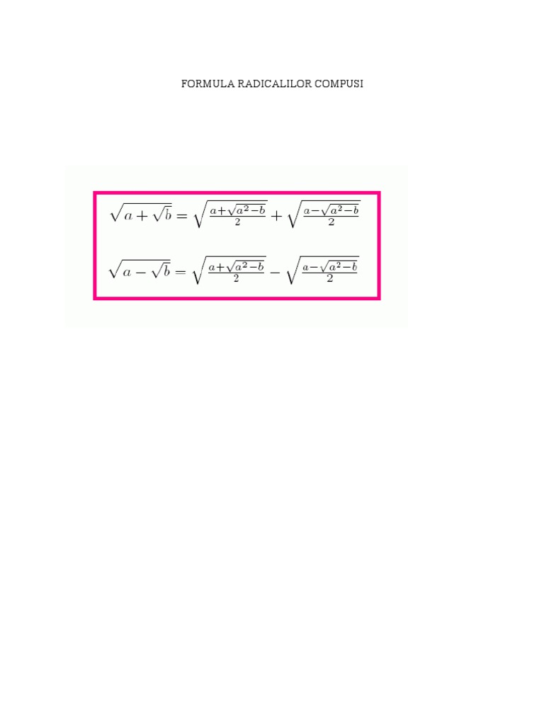 Formula Radicalilor Compusi | PDF