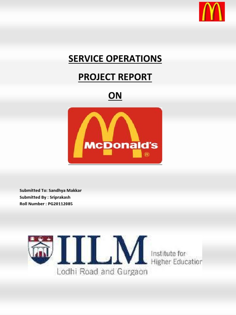 Service Operations of Mcdonald's | PDF | Mc Donald's | Fast Food ...