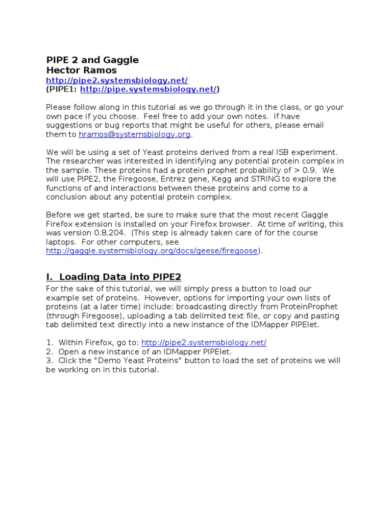 PIPE2 Tutorial | PDF | Biology | Computing