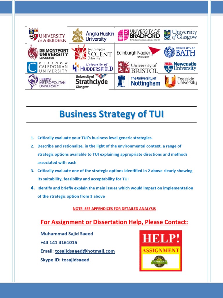 TUI Business Strategy | PDF | Strategic Management | Swot Analysis