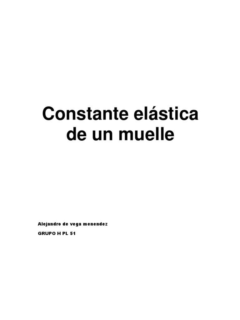Constante Elástica de Muelle | PDF | Elasticidad (Física) | Regresión ...