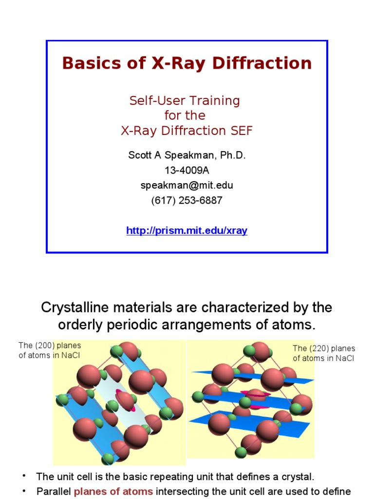 Basicsof XRD | PDF | X Ray Crystallography | Crystallite