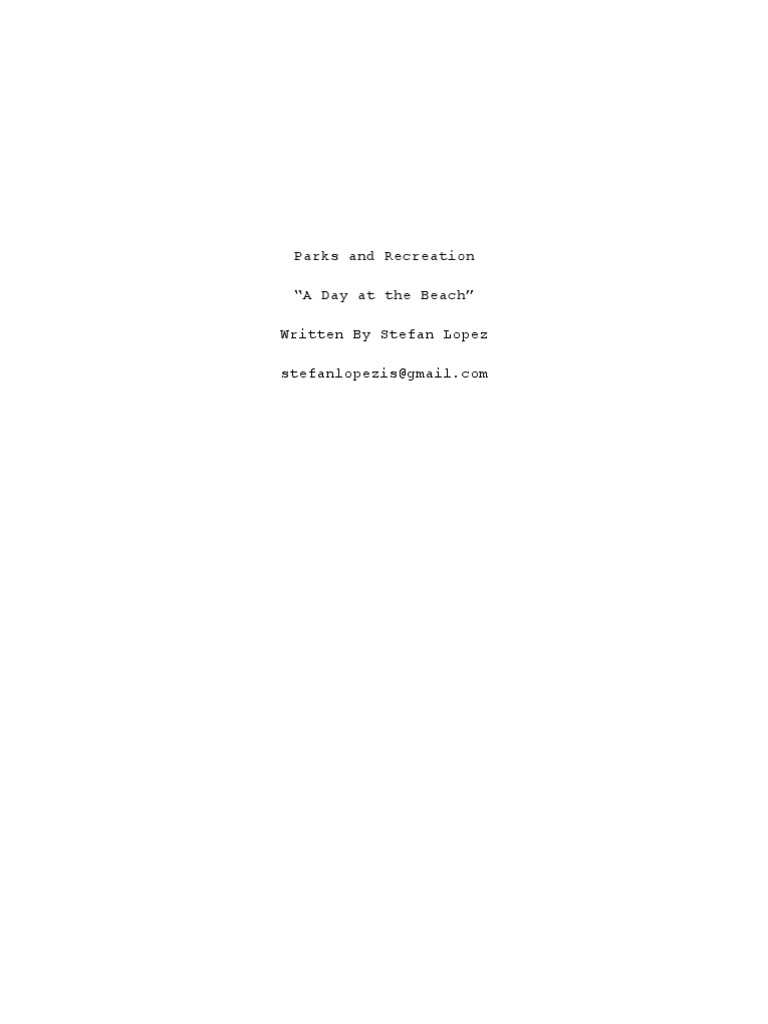 Parks and Recreation Spec Script | PDF | Leisure