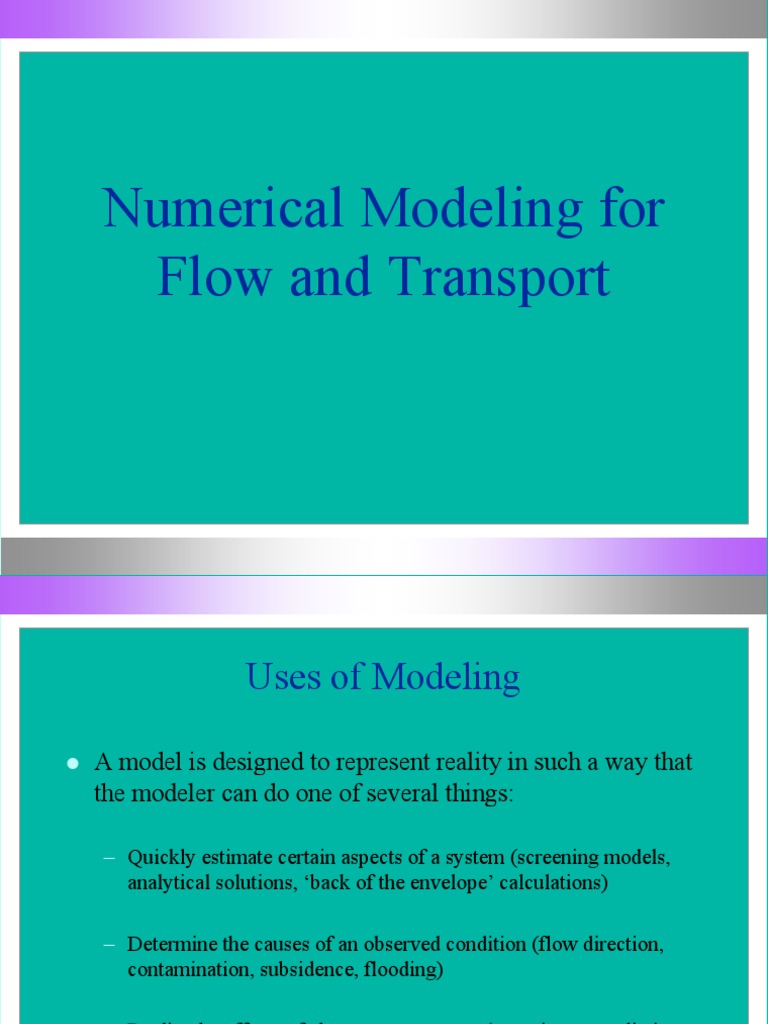 Numerical Modeling For Flow and Transport | PDF | Numerical Analysis ...
