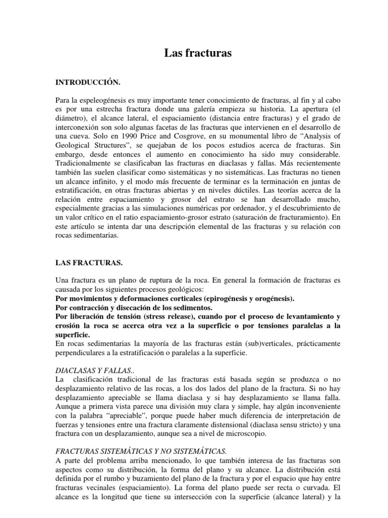 Geología: Fracturas | PDF | Estrato | Falla (geología)