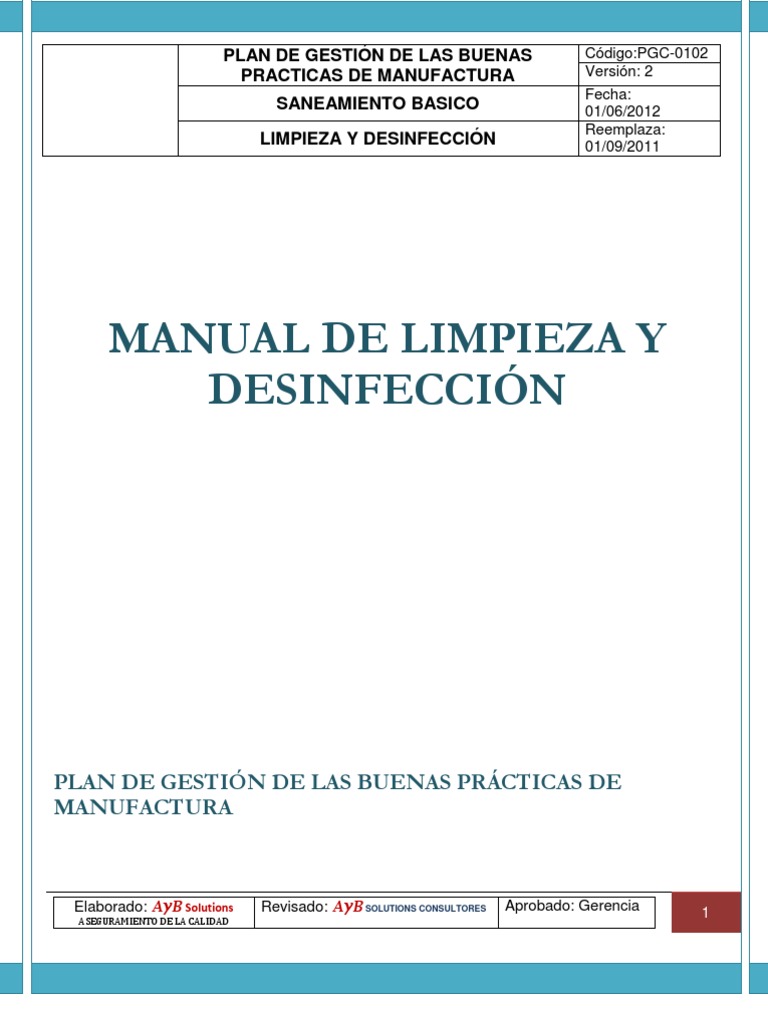 Programa de Limpieza y Desinfeccion | PDF