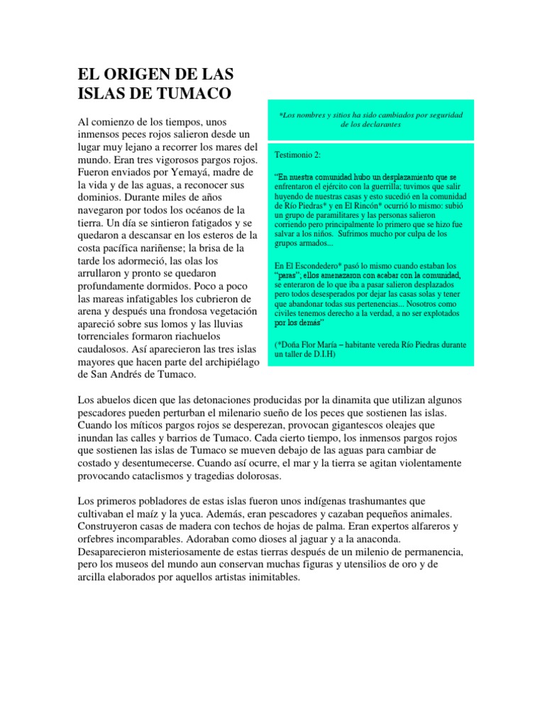 El Origen de Las Islas de Tumaco | PDF | Colombia | Política (general)
