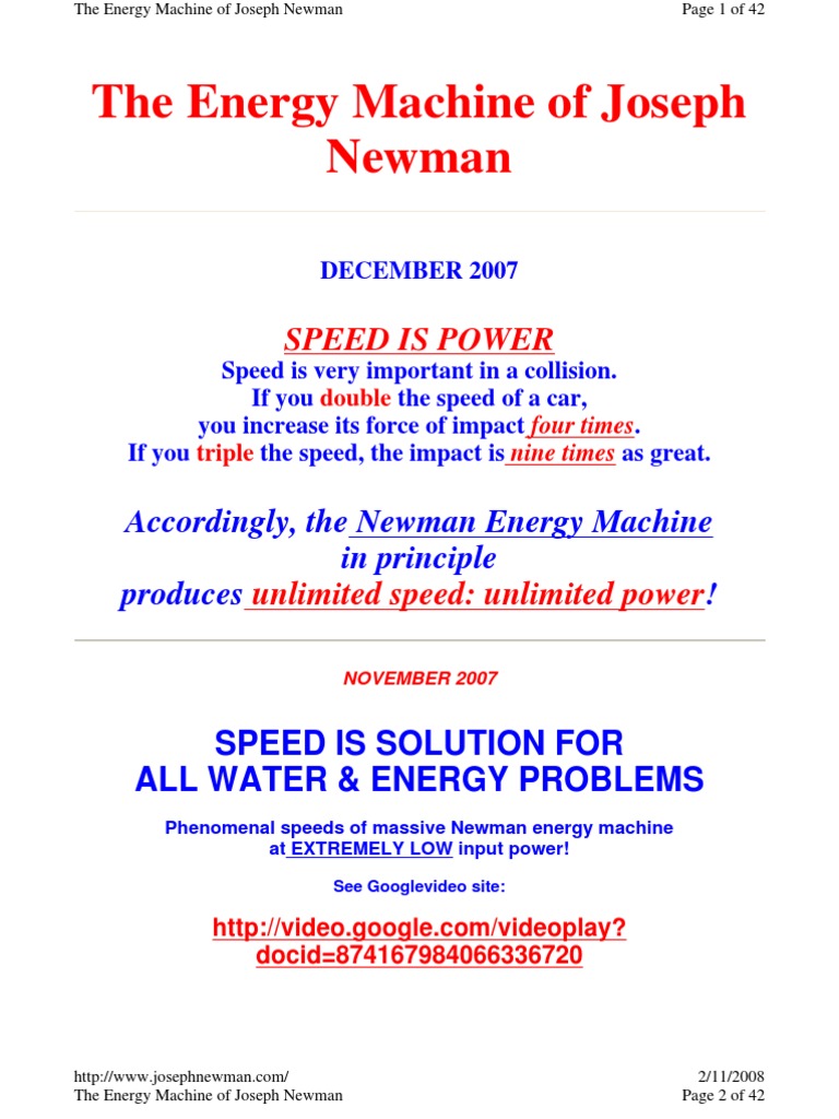 Joseph Newman The Energy Machine | PDF | Field (Physics) | Electricity