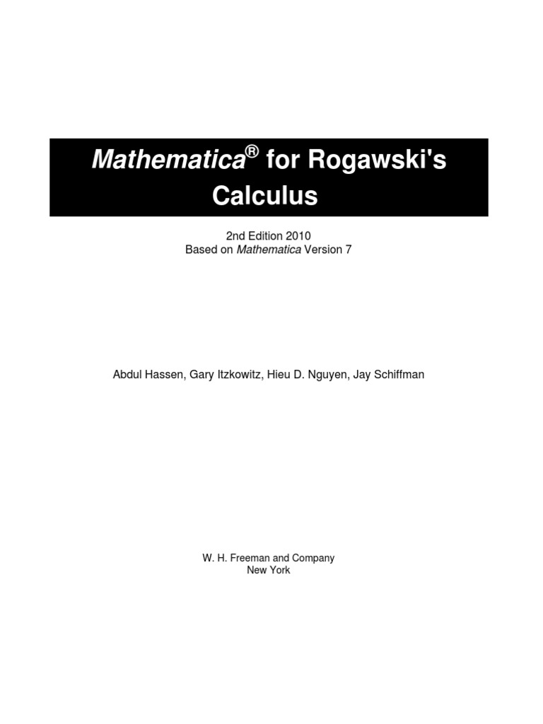 Mathematica For Rogawski's Calculus 2nd Editiion - Complete | PDF ...