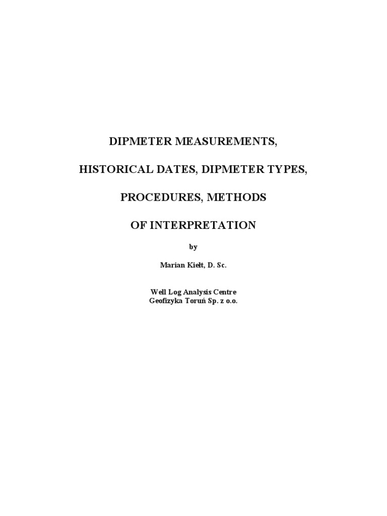 Dip Meter Log | PDF | Geology | Plane (Geometry)