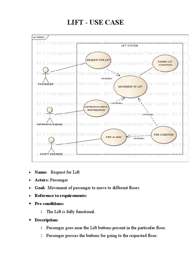 Lift Use Case | PDF | Elevator | Systems Engineering