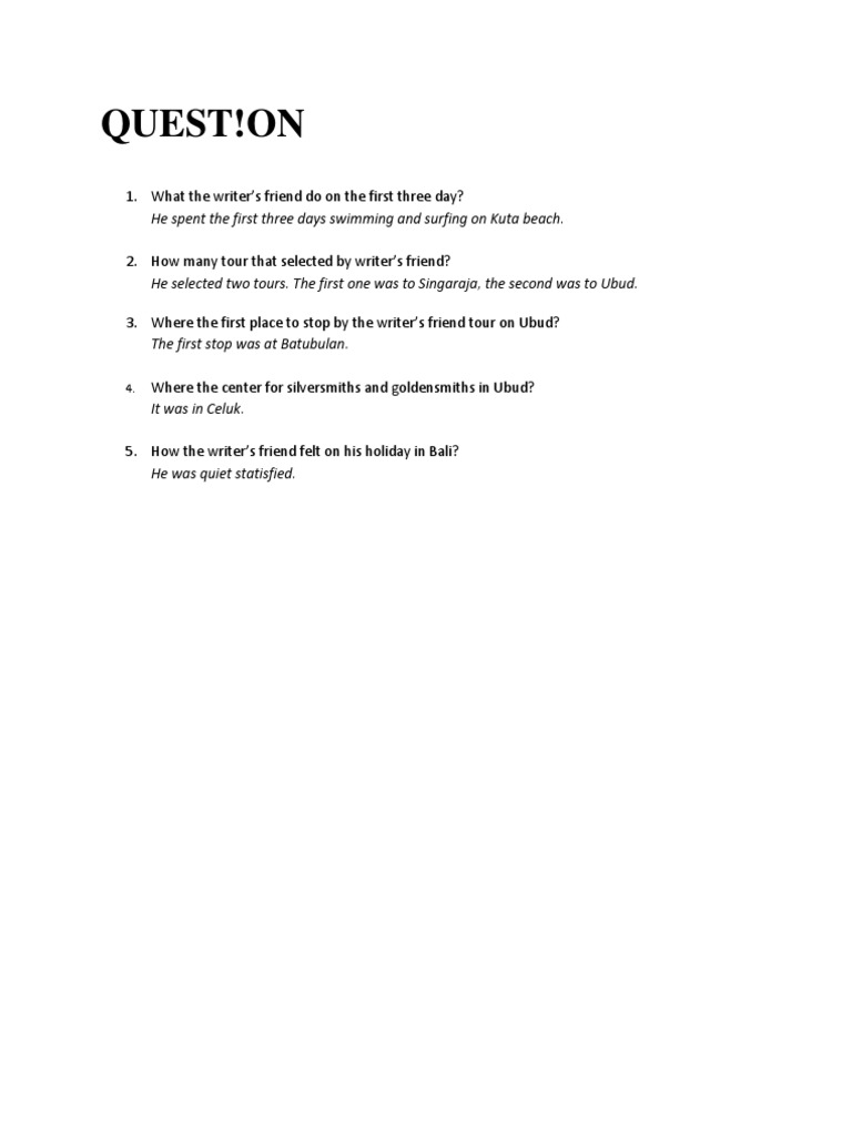 Travel Experiences in Bali and Cleveland | PDF