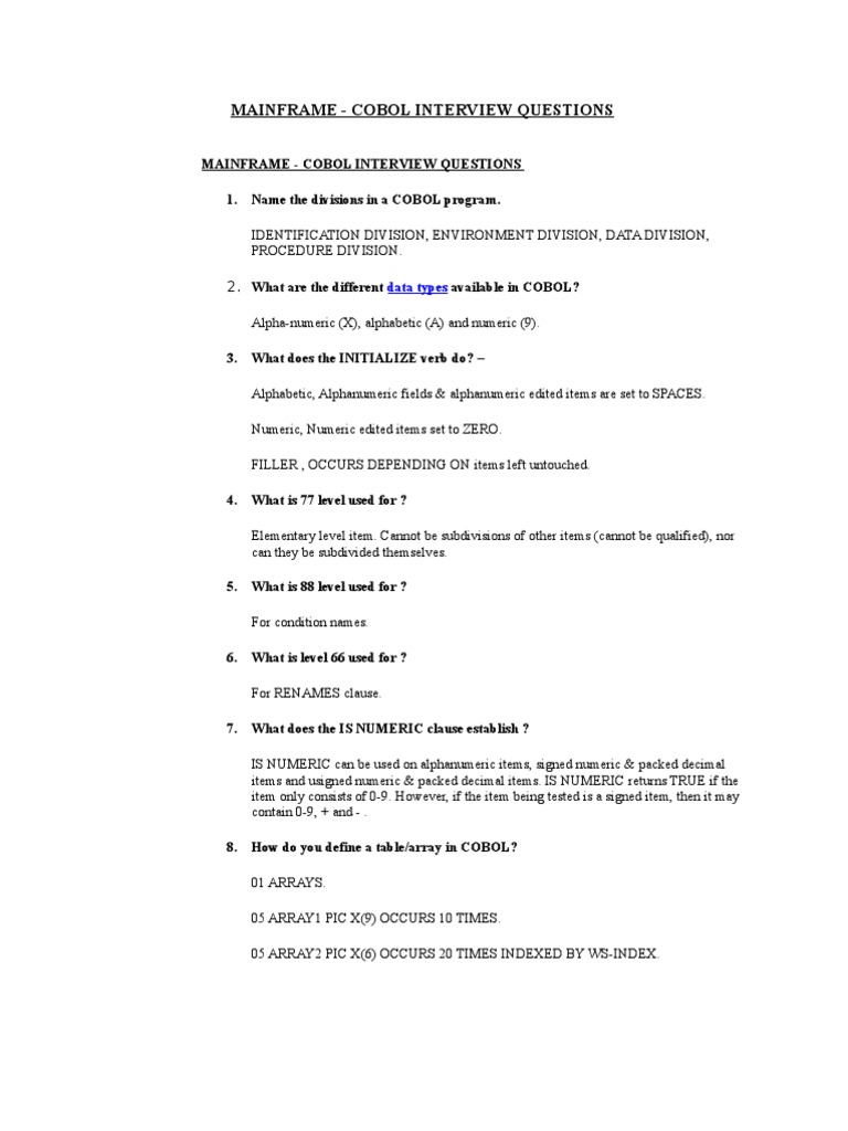 Cobol FAQs | PDF | Byte | Binary Coded Decimal