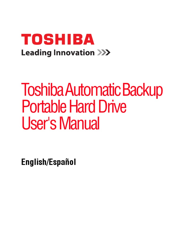 Toshiba 1TB External Hard Drive User's Manual | PDF | Areas Of Computer Science | System Software