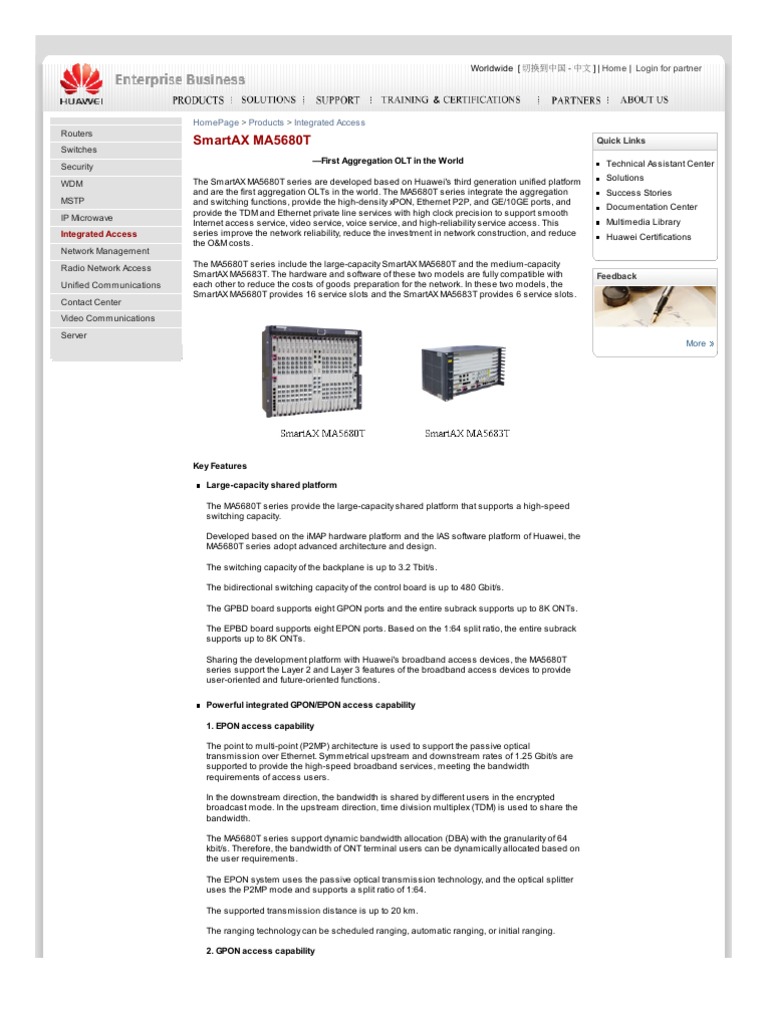 Ma 5680 T | PDF | Computer Network | Physical Layer Protocols