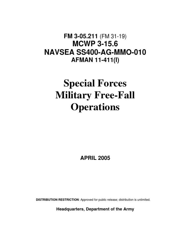 Special Forces Military Free-Fall Operations | PDF | Parachute ...