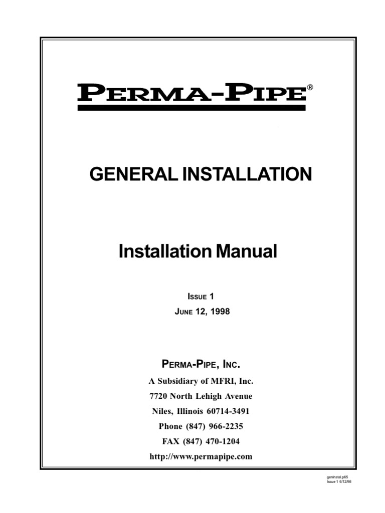 Perma Pipe System | PDF | Pipe (Fluid Conveyance) | Soil