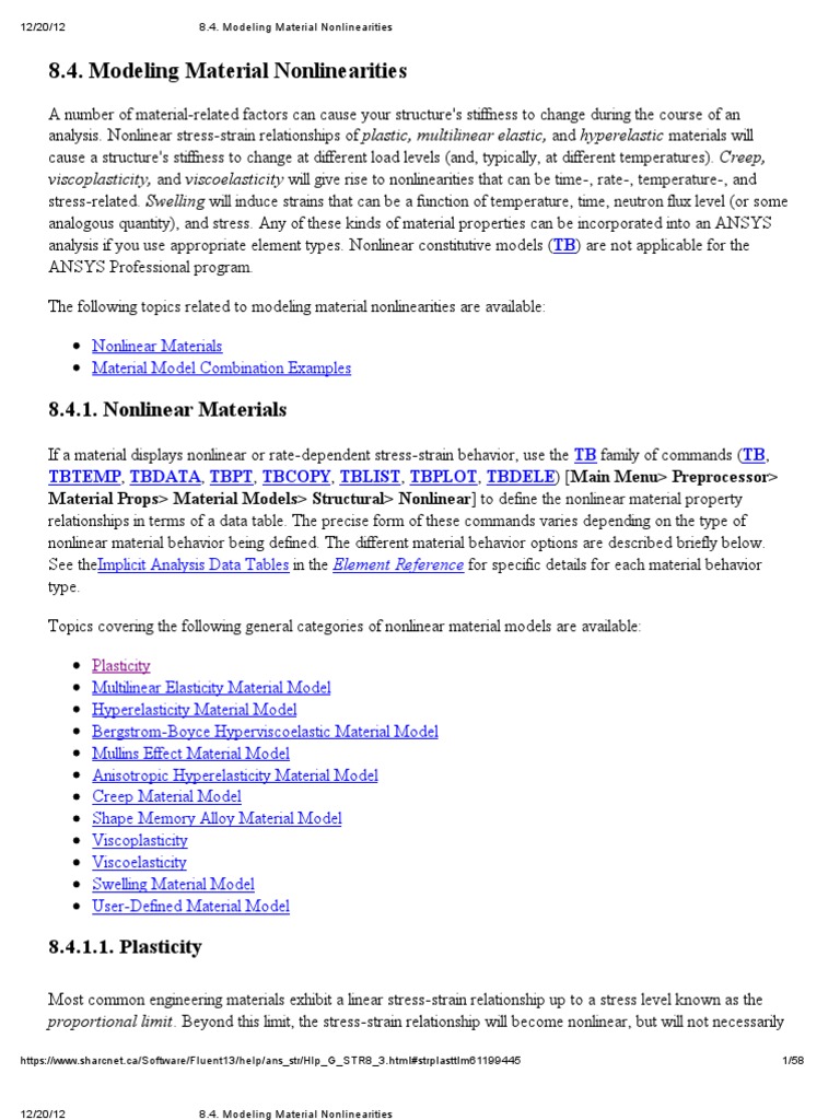 Material Modelling | PDF | Viscoelasticity | Elasticity (Physics)