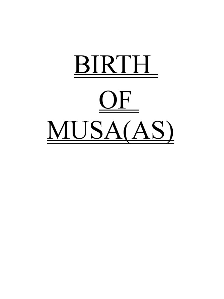 Hazrat Musa Birth | PDF | Moses In Islam | Idolatry