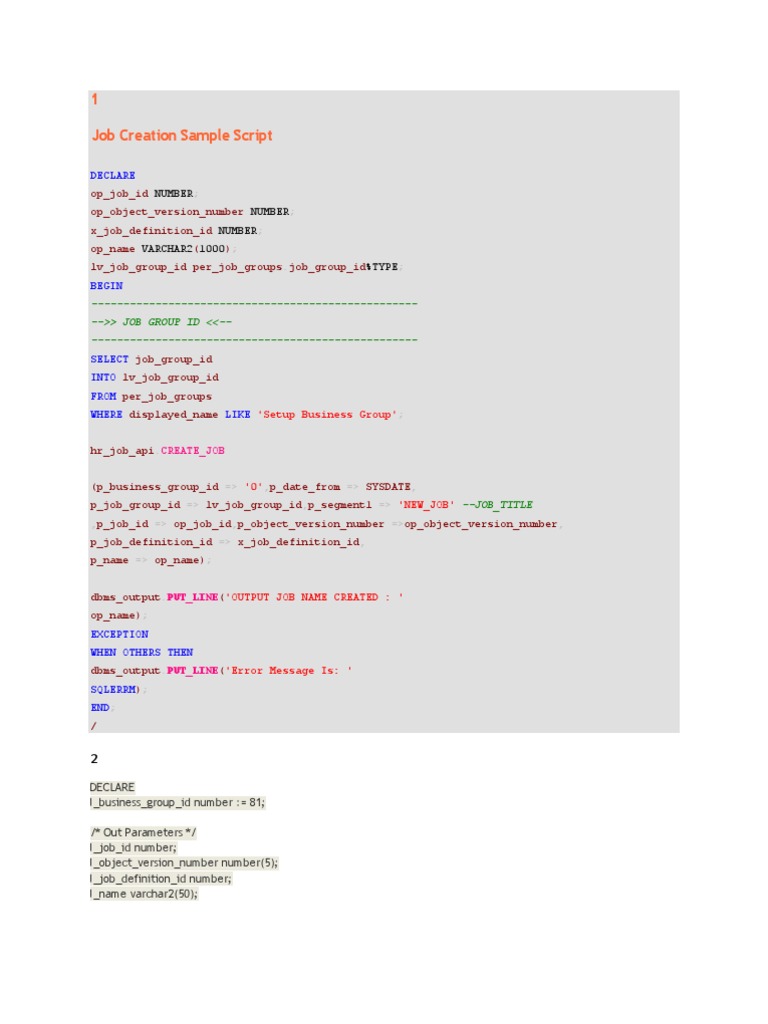 Job Creation and Validation Script | PDF
