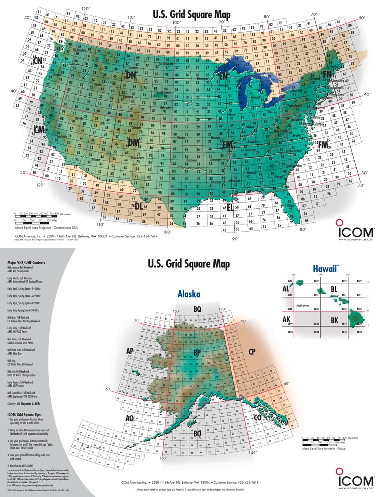 amateur radio grid square map for u.s | Broadcasting | Telecommunications