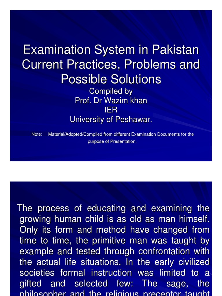 Examination System in Pakistan | PDF | Test (Assessment) | Standardized ...