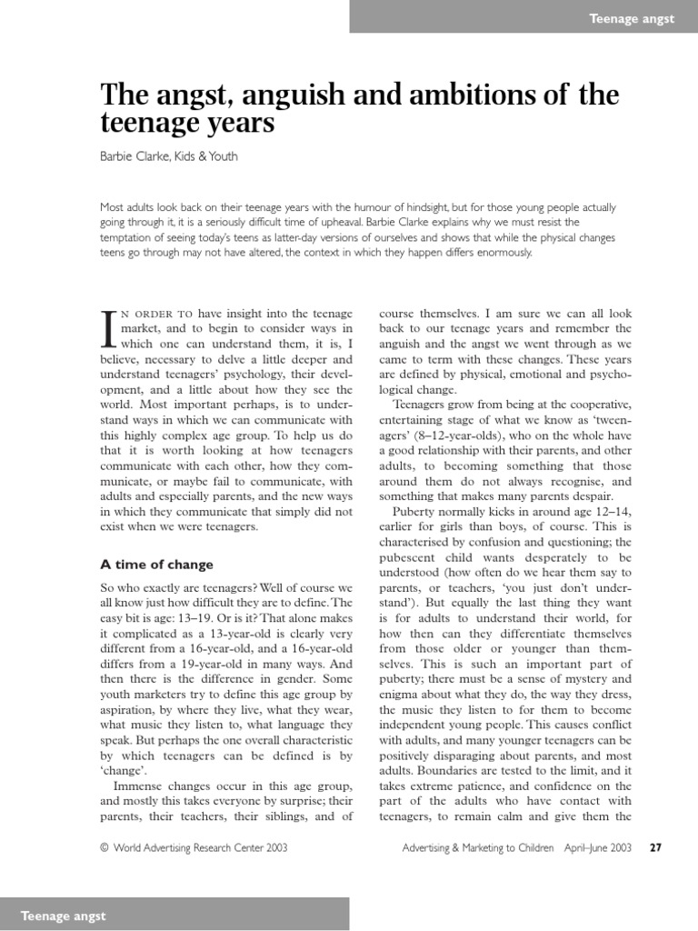 The Angst, Anguish and Ambitions of The Teenage Years: Barbie Clarke ...