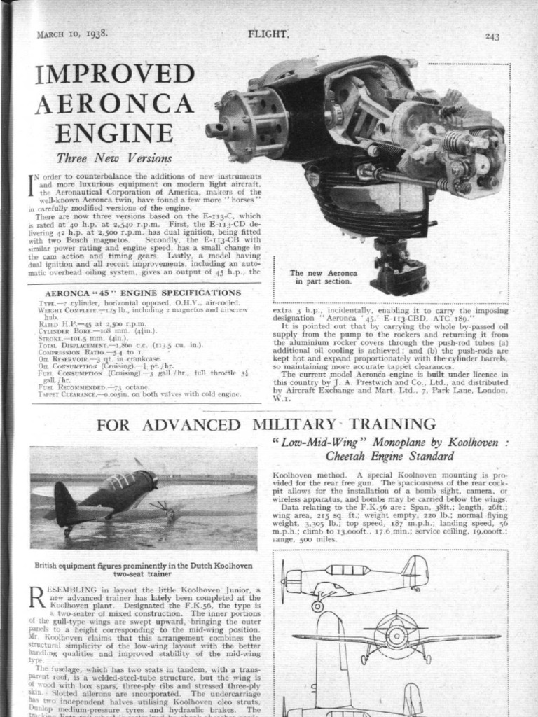 Improved Aeronca Engine: For Advanced Military Training | PDF ...