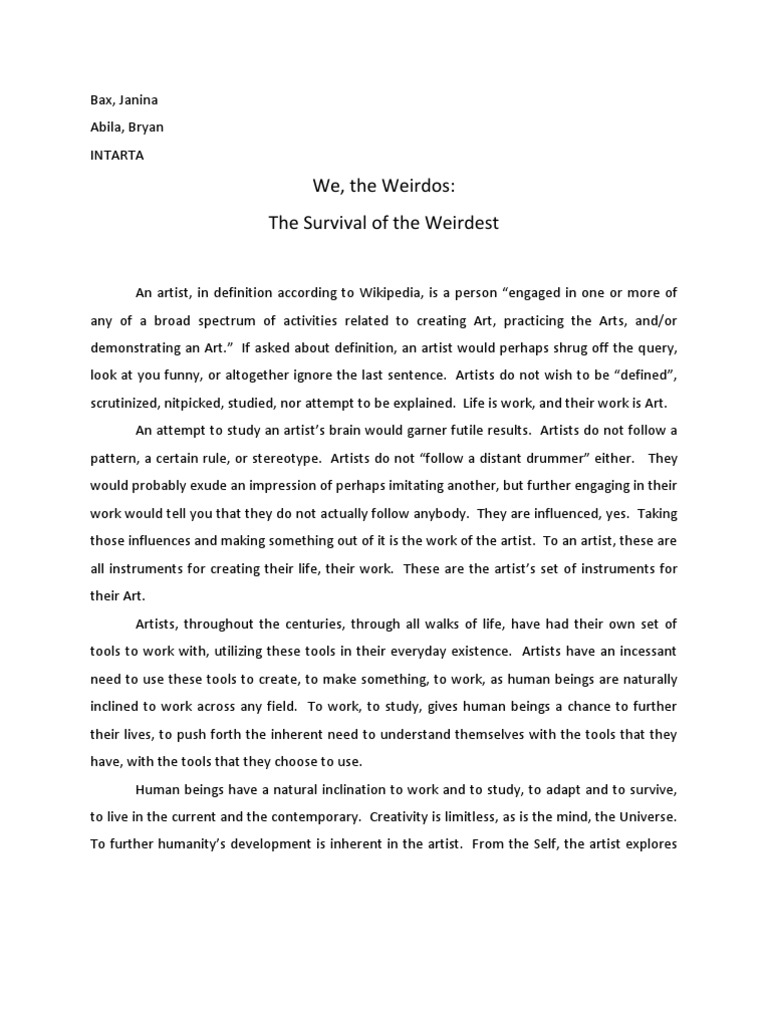 We, The Weirdos: The Survival of The Weirdest | PDF | Dream | Evolution