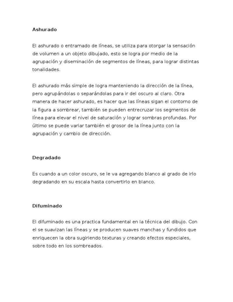 Definicion Ashurado, Difuminado y Degradado | PDF | Arte