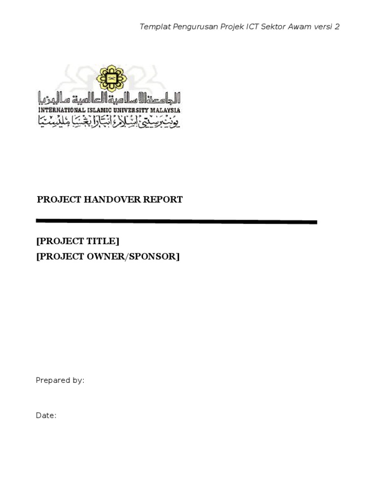 Project Handover Report: Templat Pengurusan Projek ICT Sektor Awam ...