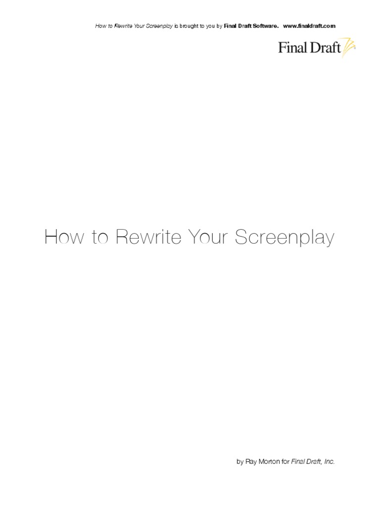 Effective Screenplay Rewrite Tips | PDF | Career & Growth | Games ...