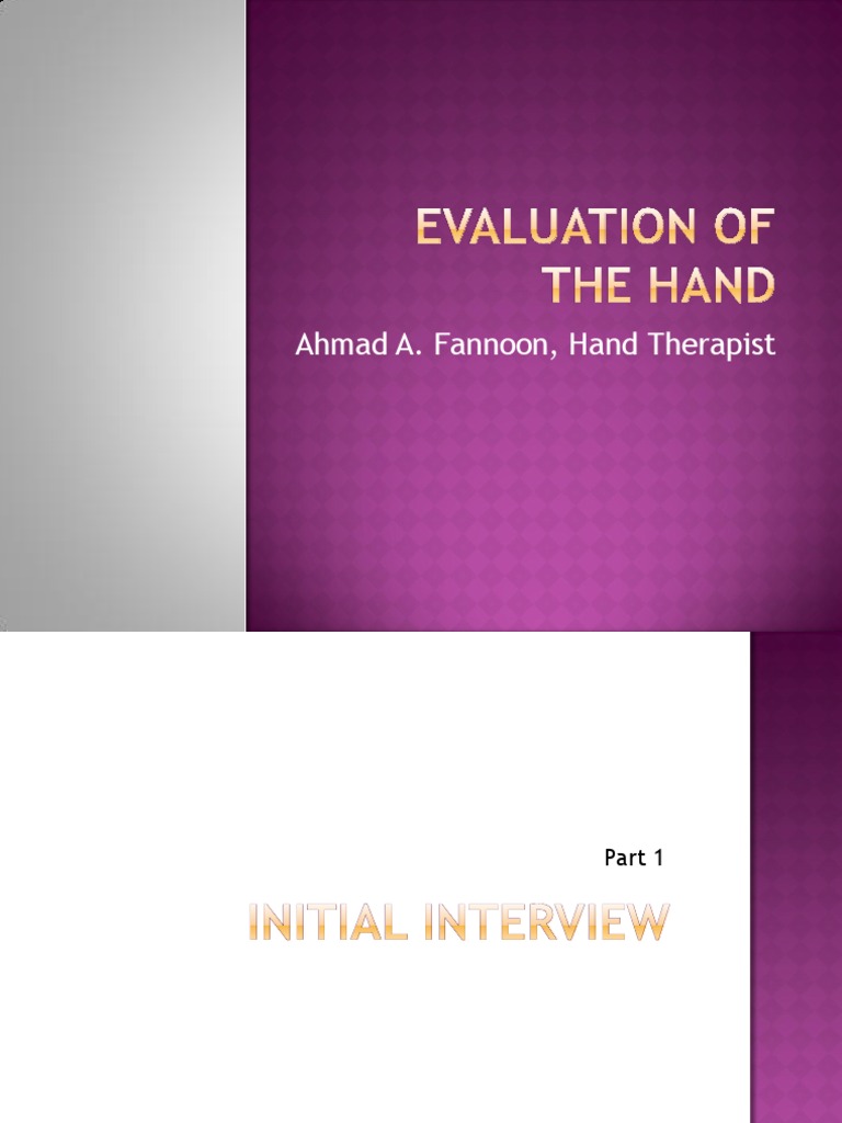 Evaluation of The Hand! | PDF | Somatosensory System | Pain