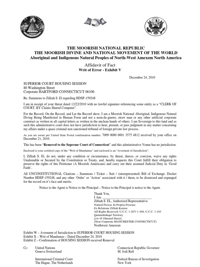 Writ of Mandamus-writ of Error-Averment Filed | Court System Of Canada ...