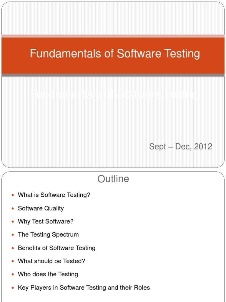 ST Lecture 1 - Fundamentals of ST - Part I | PDF | Software Testing ...