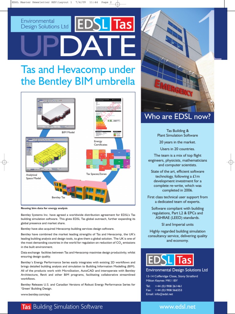 Tas and Hevacomp Under The Bentley BIM Umbrella: Who Are EDSL Now ...