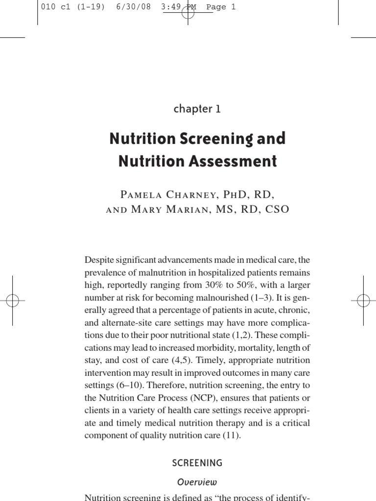 CATALOG PocketGuideNutAssess Chap1 | PDF | Malnutrition | Nutrition