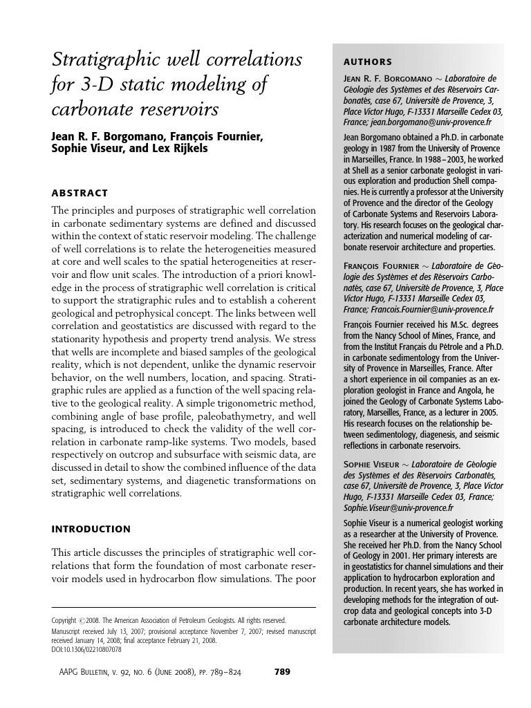 Stratigraphic Well Correlations | PDF | Stratigraphy | Petroleum Reservoir