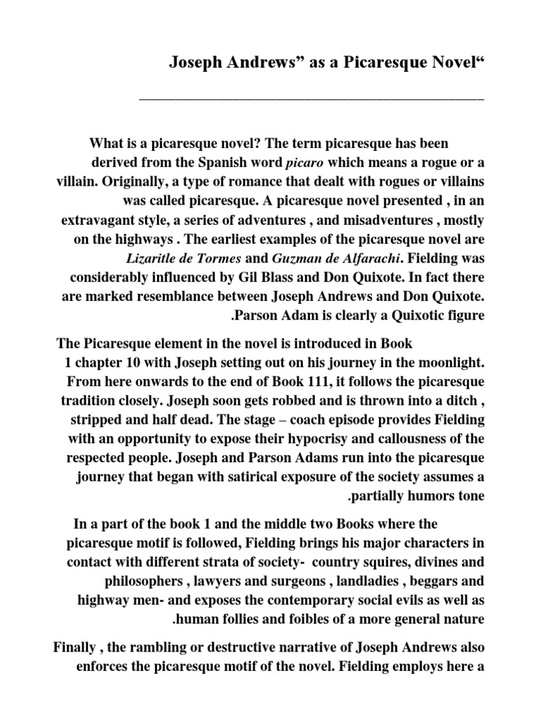 Joseph Andrews | PDF | Novels