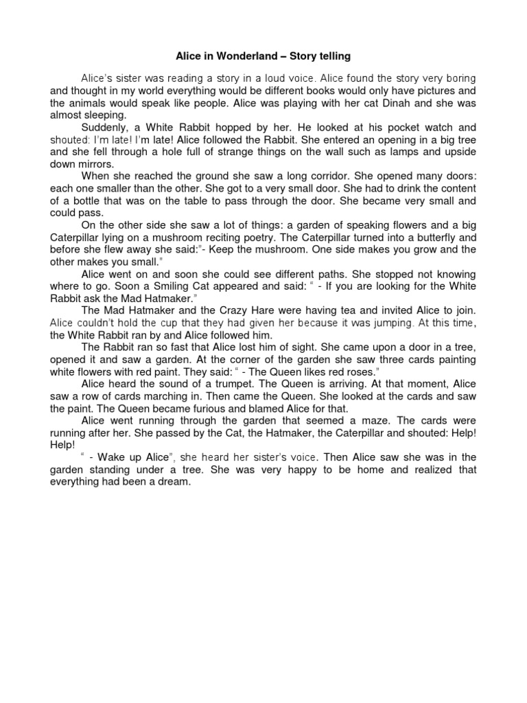 Alice in Wonderland: A Dream Adventure | PDF | Alice's Adventures In ...