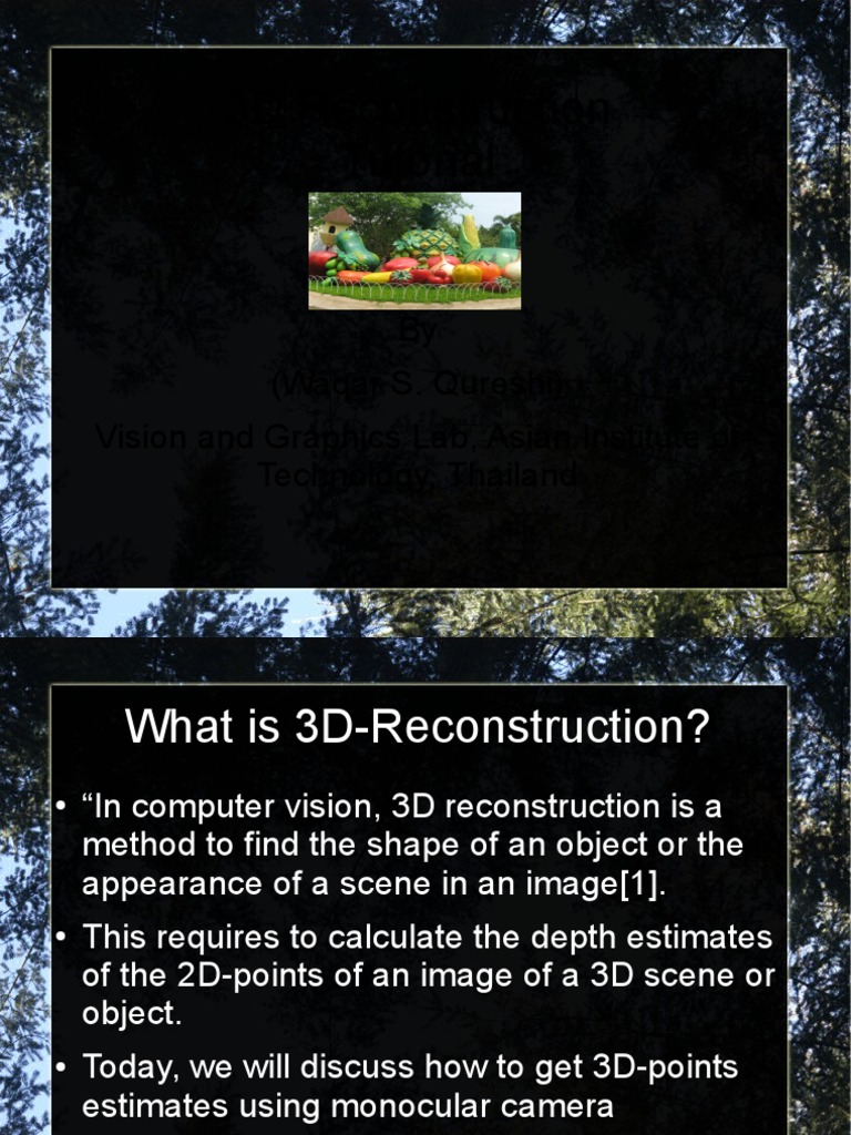 3D Reconstruction Slides | PDF | 3 D Computer Graphics | Matrix ...