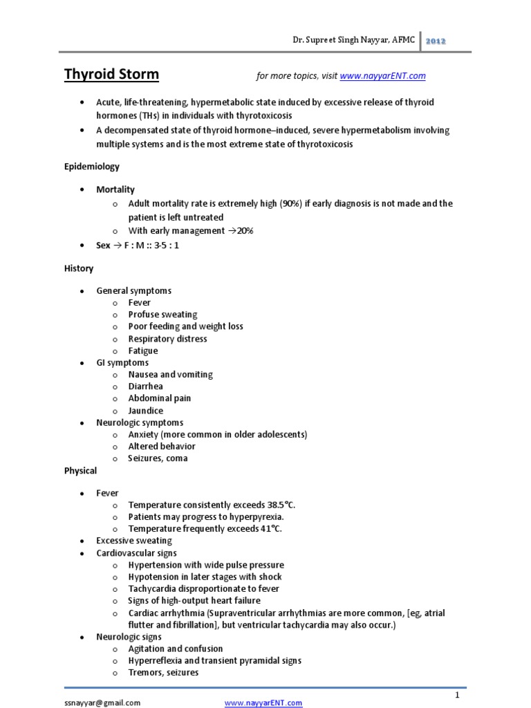 Thyroid Storm | PDF | Hyperthyroidism | Endocrine System