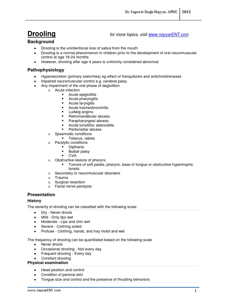 Drooling | PDF | Animal Anatomy | Clinical Medicine