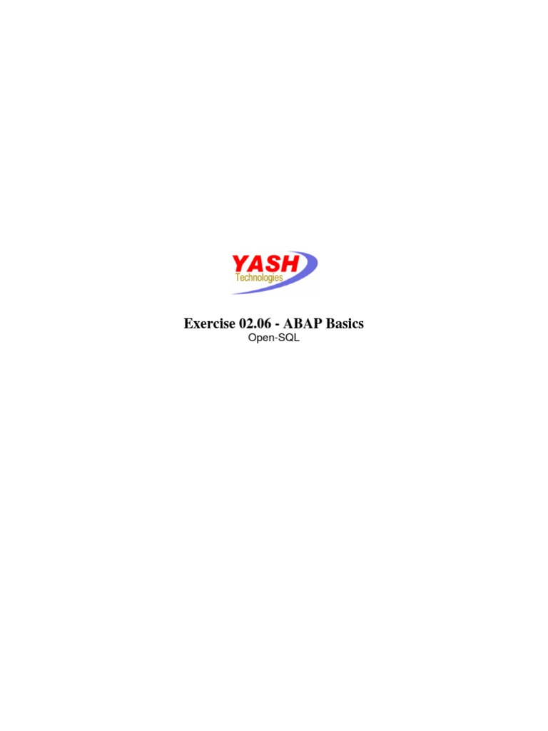 Abap Basics Open Sql Pdf Programmer Sql