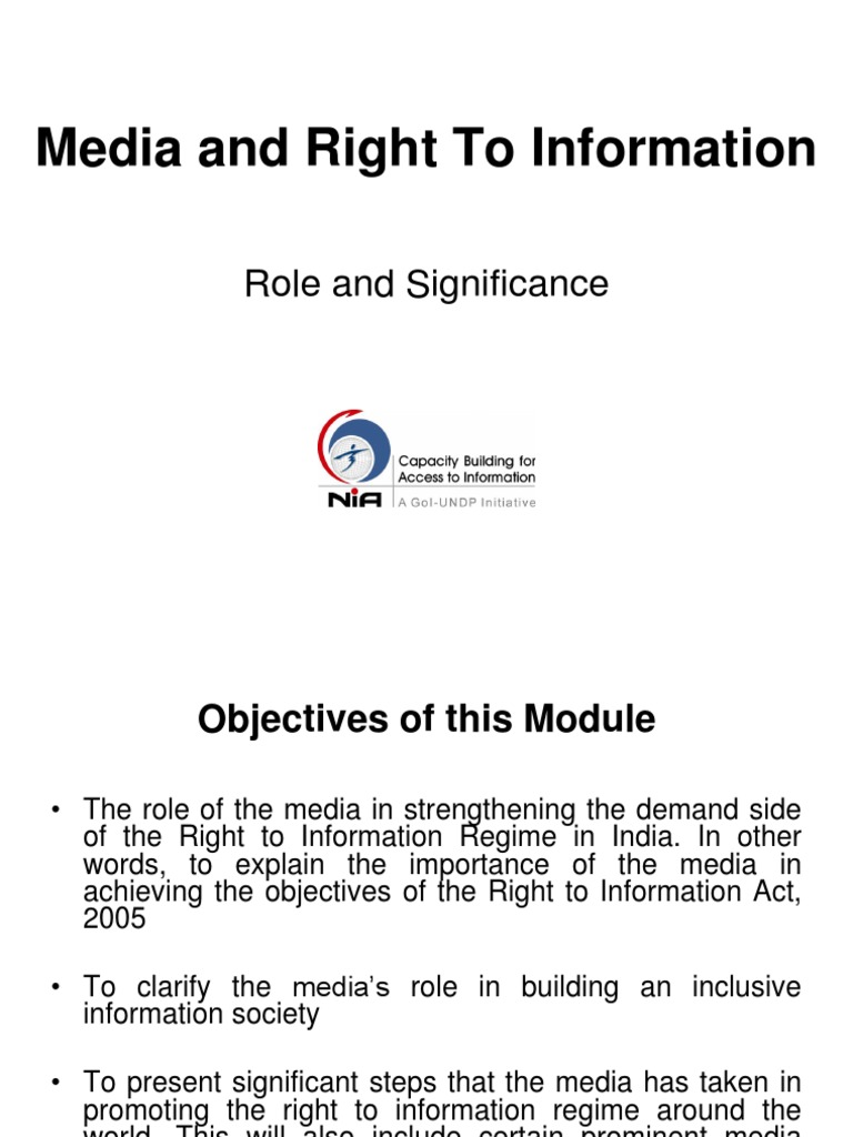 Media and Right To Information | PDF