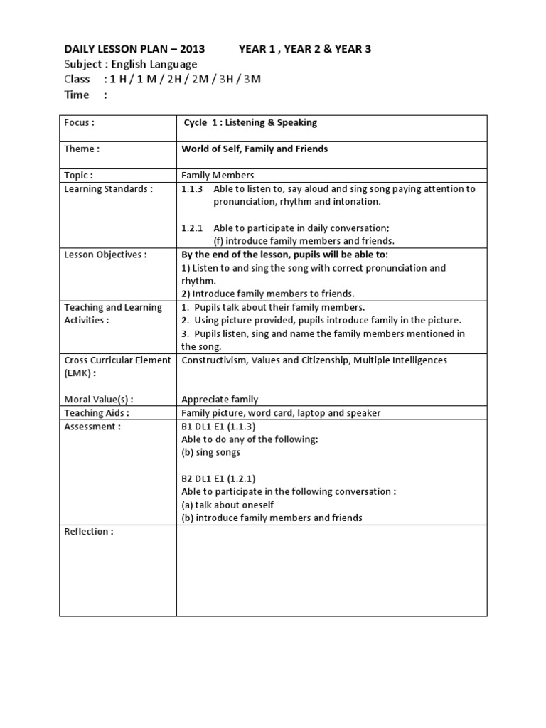 KSSR English Year 3 | PDF