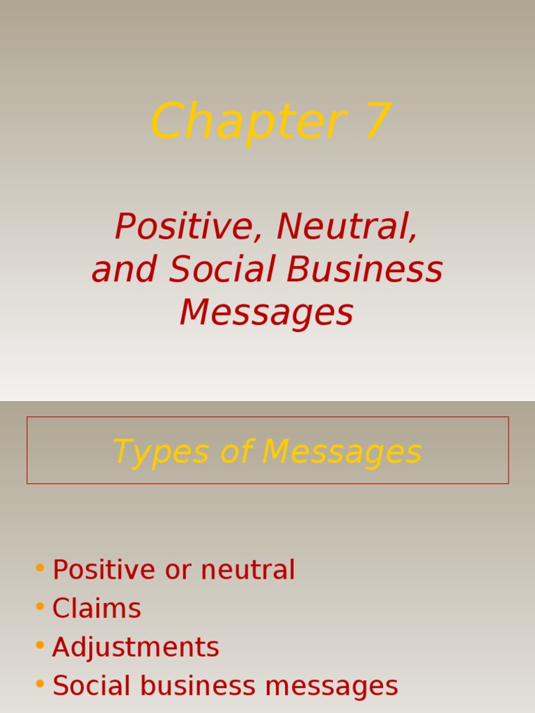 Positive, Neutral and Social Business Messages | PDF | Cognition ...