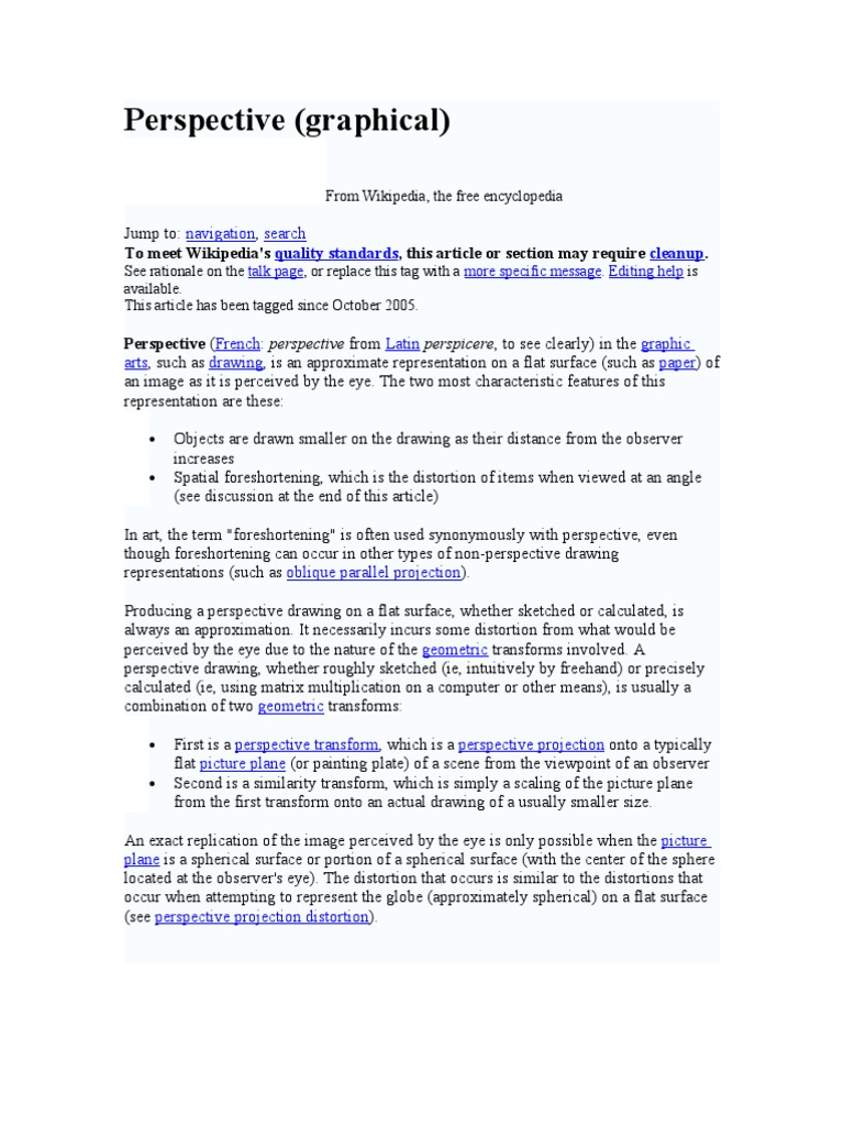 Perspective | PDF | Projective Geometry | Perspective (Graphical)