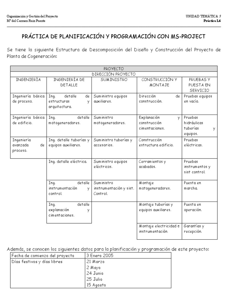 Ejercicio - Ms Project | Descargar gratis PDF | Ingeniería | Science
