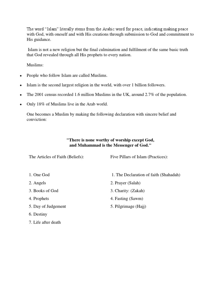 Understanding Islam: Beliefs and Practices | PDF